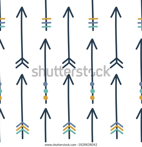 Cute Doodle Arrows Pattern Nursery Design Stock Vector (Royalty Free ...