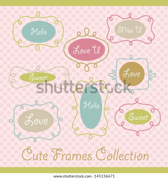 Cute Frames Collection Vector Illustration Stock Vector (Royalty Free) 145136671 | Shutterstock