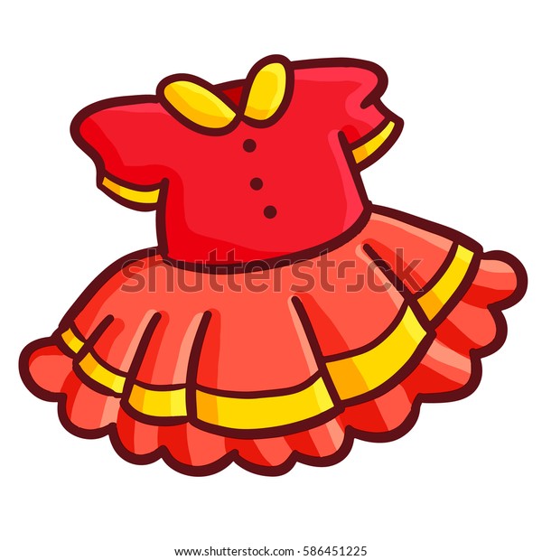 Cute Funny Red Dress Vector Stock Vector (Royalty Free) 586451225 ...