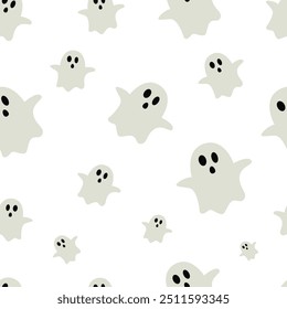 Cute Ghost Seamless Pattern Ghosts On Stock Vector (Royalty Free ...