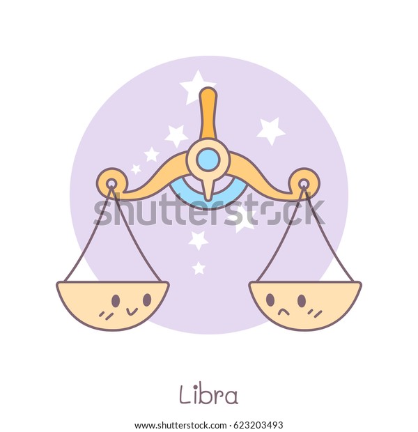 Cute Libra Vector Symbol Cartoon Stock Vector (Royalty Free) 623203493 ...
