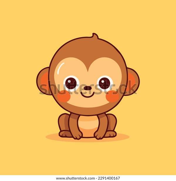 Cute Monkey Chibi Mascot Vector Cartoon Stock Vector (Royalty Free ...