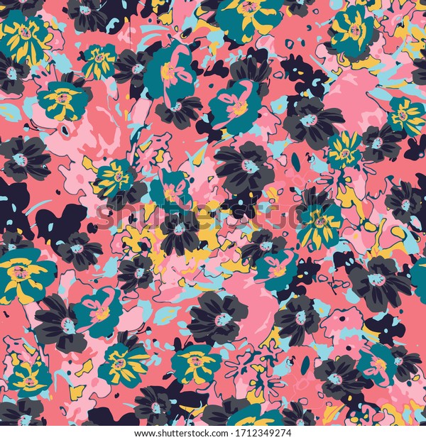 Cute Pattern Small Flower Little Colorful Stock Vector (Royalty Free ...