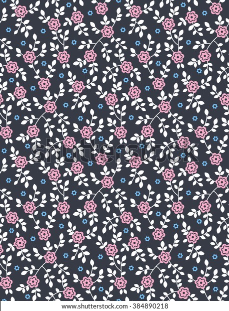 Cute Pattern Small Flower Small Pink Stock Vector (Royalty Free ...