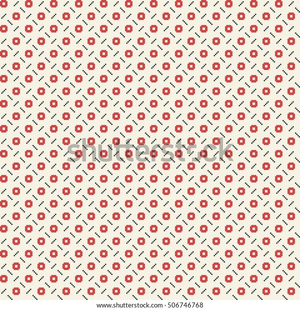Cute Pixelated Pattern Simple Geometric Shapes Stock Vector (Royalty ...