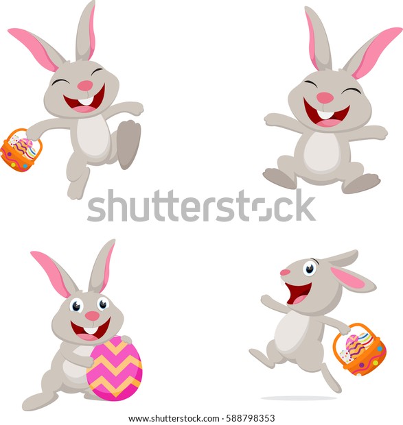 Cute Rabbit Easter Egg Stock Vector (Royalty Free) 588798353 | Shutterstock