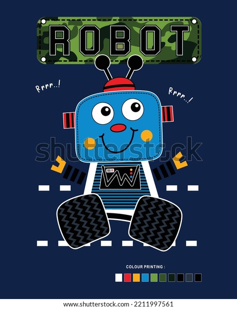 Cute Robot Face Vector Robot Cartoon Stock Vector (Royalty Free ...