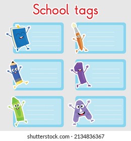 Cute School Labels Class Objects Stock Vector (Royalty Free) 2134836367 ...
