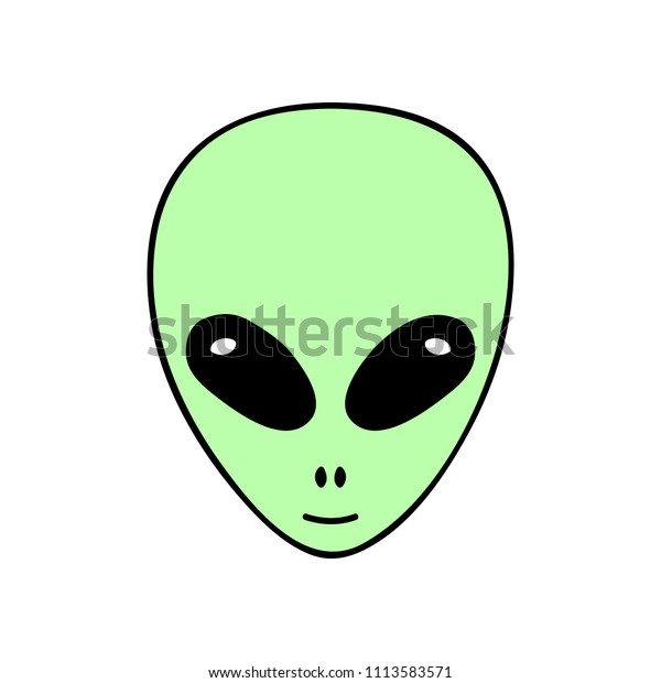 Cute Simple Alien Vector Hand Drawn Stock Vector (Royalty Free ...