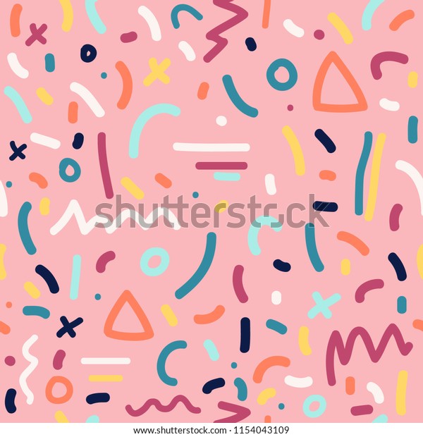 Cute Simple Pattern Different Hand Painted Stock Vector (Royalty Free ...
