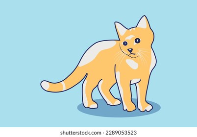 Cute Smart Cat Vector Illustrations Blue Stock Vector (Royalty Free ...