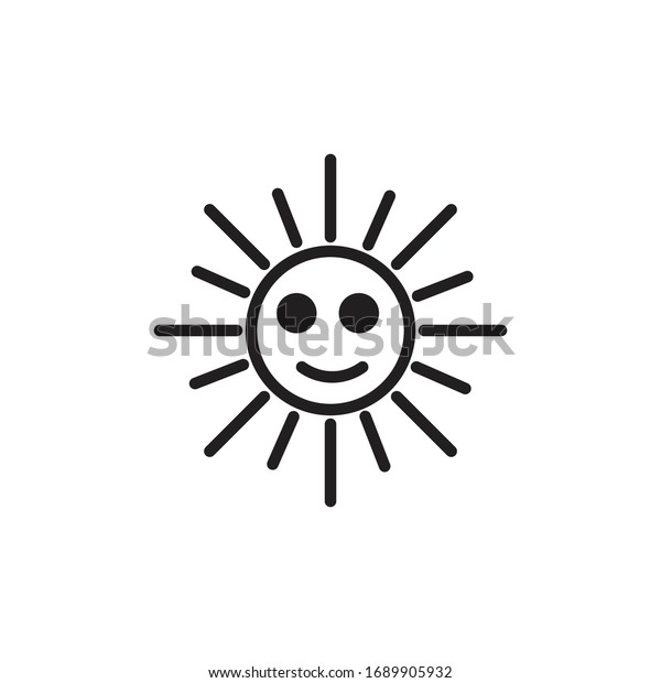 Cute Smiling Sun Icon Vector Design Stock Vector (Royalty Free ...