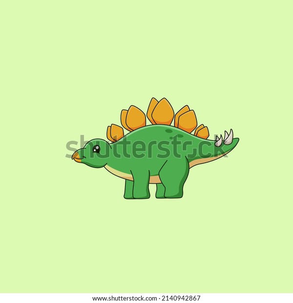 Cute Stegosaurus Cartoon Vector Illustration Stock Vector (Royalty Free ...