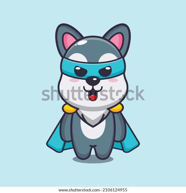 Cute Super Wolf Cartoon Vector Illustration Stock Vector (Royalty Free ...