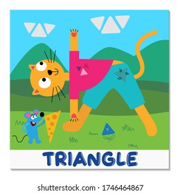 Cute Tom Cat Doing Triangle Yoga Stock Vector (Royalty Free) 1746464867 ...