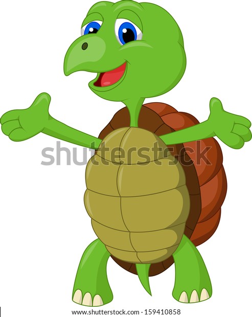 Cute Turtle Presenting Stock Vector (Royalty Free) 159410858 | Shutterstock