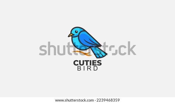 Cuties Bird Vector Logo Design Template Stock Vector (Royalty Free ...