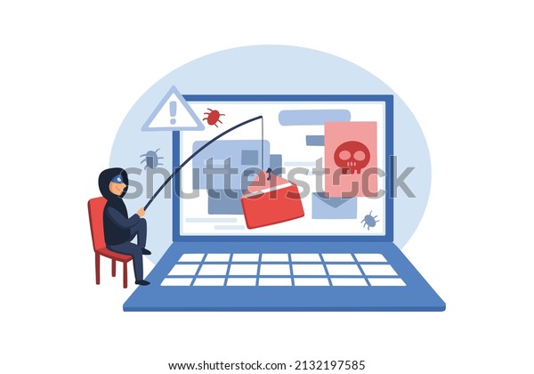 Cyber Attack Illustration Concept Flat Illustration Stock Vector ...