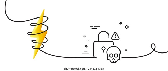 Cyber Attack Line Icon Ransomware Threat Stock Vector (Royalty Free ...