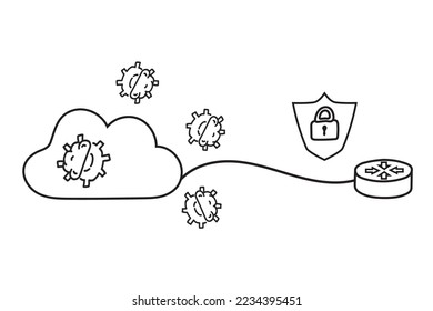 Cyber Cloud Virus Illustration Vector On Stock Vector (Royalty Free ...