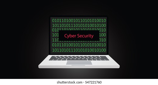 Cyber Security Illustration Laptop Binary Code Stock Vector (Royalty Free) 547221760 | Shutterstock