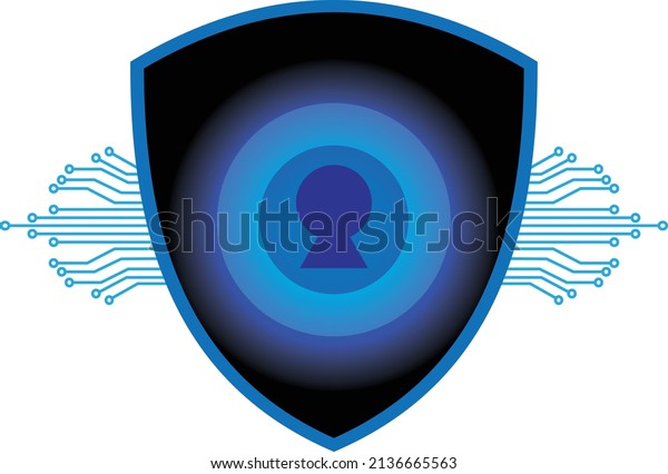 Cyber Security Protection Shield Vector Logo Stock Vector (Royalty Free ...