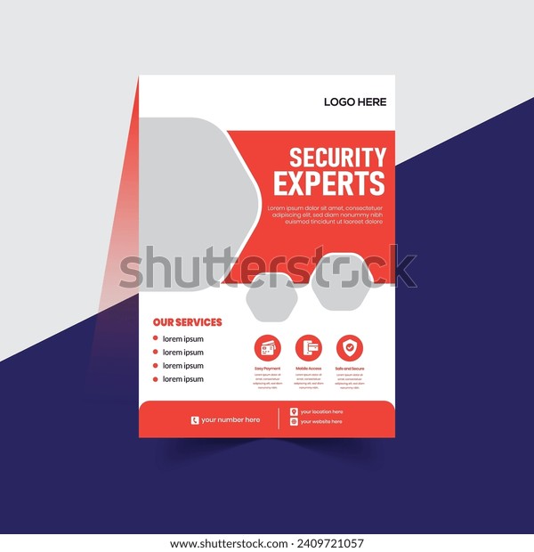 Cyber Security Services Poster Vertical Flyer Stock Vector (Royalty ...