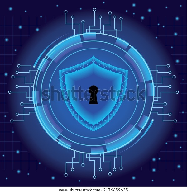 Cyber Security Shield Poster Background Stock Vector (Royalty Free ...