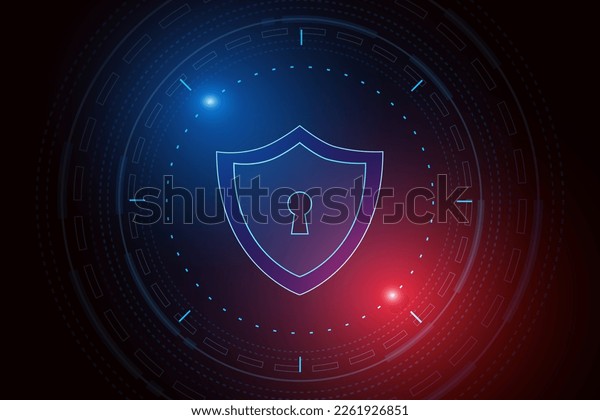 Cyber Security Technology Concept Shield Keyhole Stock Vector Royalty Free 2261926851