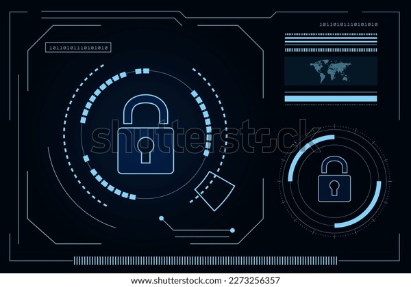 Cyber Security Technology Concept Shield Keyhole Stock Vector Royalty Free 2273256357