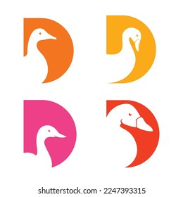D Duck Logo Vector Icon Illustration Stock Vector (Royalty Free ...