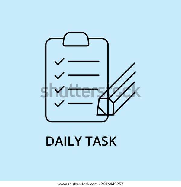 Daily Task Icon Productivity Checklist Routine Stock Vector (Royalty ...