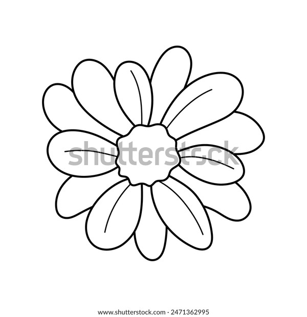 Daisy Flower Doodle Style Vector Illustration Stock Vector (Royalty ...