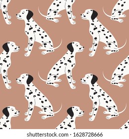 Dalmatian Brown Background Seamless Pattern Stock Vector (Royalty Free ...
