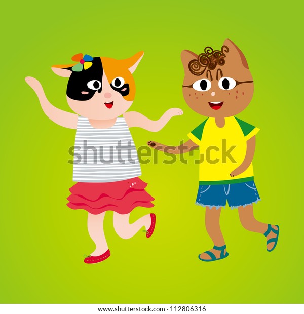 Dancing Cats Stock Vector (Royalty Free) 112806316 | Shutterstock