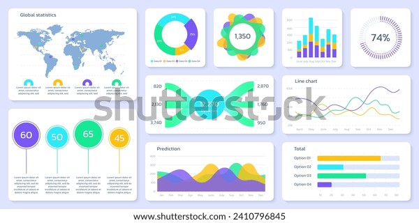 Dashboard Ui Design Data Graph Chart Stock Vector (Royalty Free ...