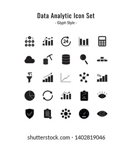 Data Analytics Icons Set On White Stock Vector (Royalty Free ...