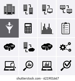 Data Analysis Icons Network Databases Vector Stock Vector (Royalty Free) 621901667 | Shutterstock