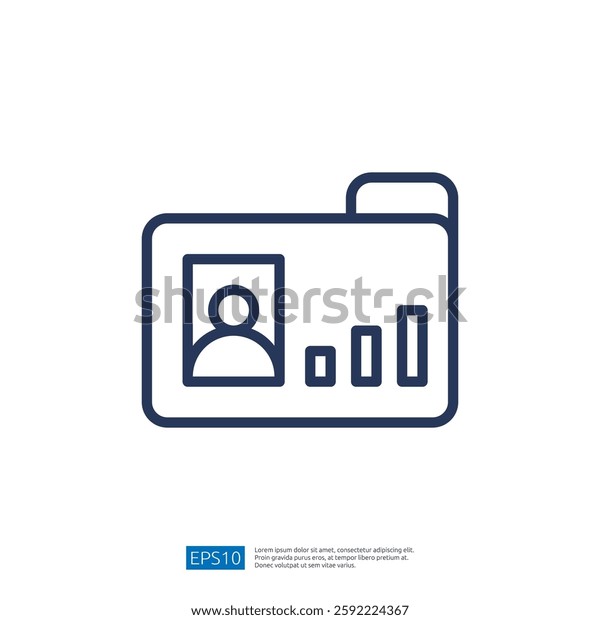 Data Analyst Icon Representing Profile Overview Stock Vector (Royalty ...