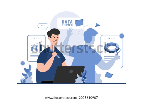 Data Analyst Multitasking Illustration Concept Stock Vector (Royalty ...