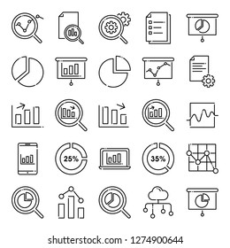 Data Analytics Icons Pack Isolated Data Stock Vector (Royalty Free ...