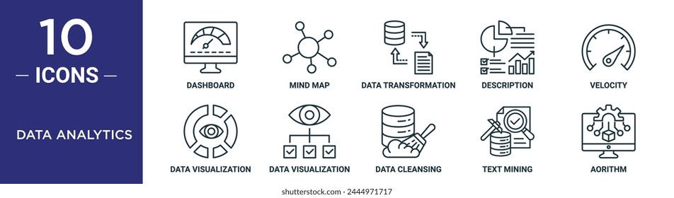 Data Analytics Outline Icon Set Includes Stock Vector (Royalty Free) 2444971709 | Shutterstock