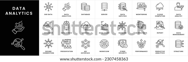 Data Analytics Vector Icons Explain Various Stock Vector (Royalty Free ...