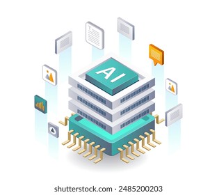 Data Management Artificial Intelligence Technology Stock Vector (Royalty Free) 2485200203 ...