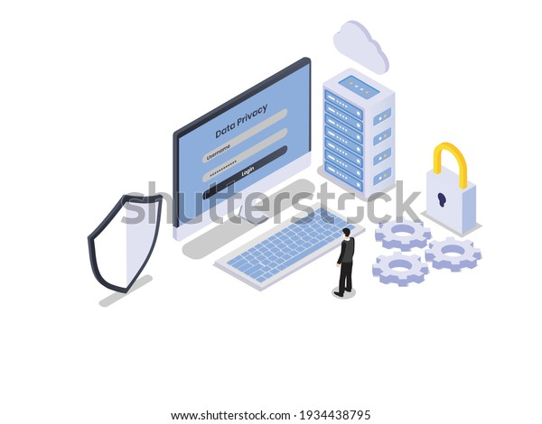 Data Privacy 3d Isometric Vector Concept Stock Vector (Royalty Free ...