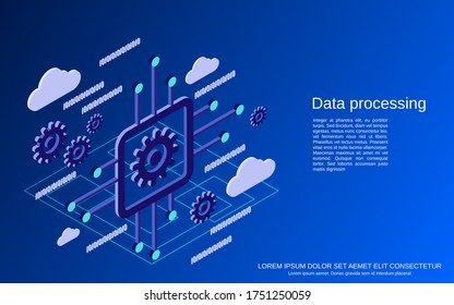 Data Processing 3d Isometric Vector Concept Stock Vector (Royalty Free ...
