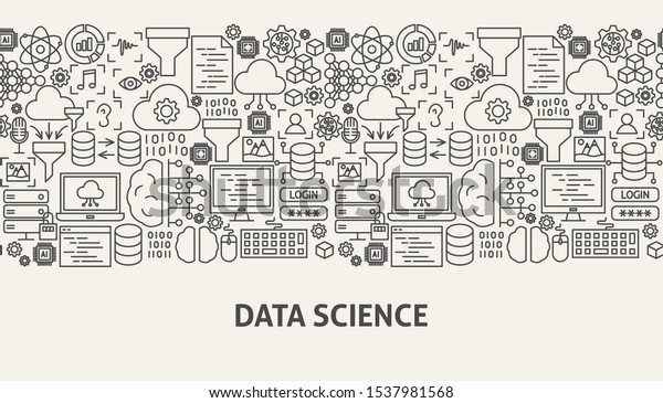 Data Science Banner Concept Vector Illustration Stock Vector (Royalty ...
