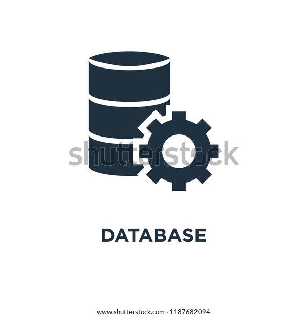 Database Icon Black Filled Vector Illustration Stock Vector (Royalty ...