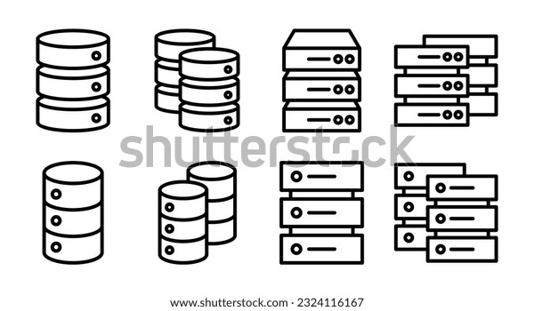 Database Icon Set Illustration Database Sign Stock Vector (Royalty Free ...