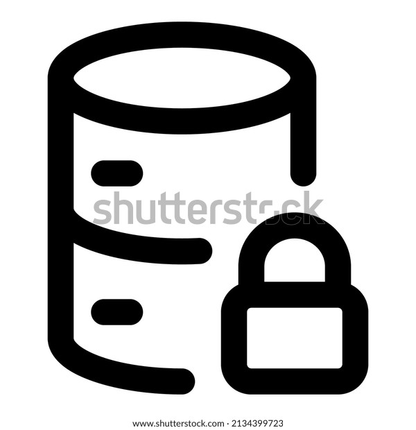 Database Protection Icon Black Color Stock Vector Royalty Free 2134399723 Shutterstock